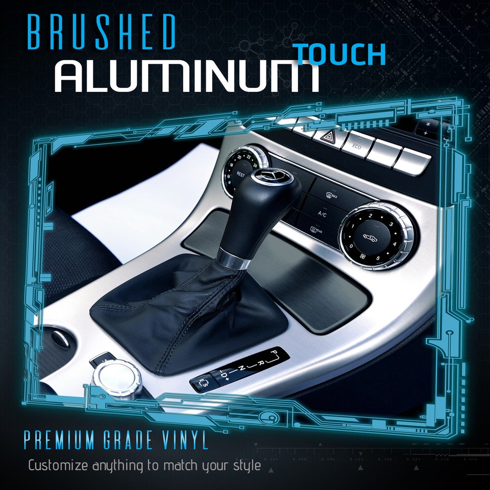 36" x 60" Inch Gunmetal Brushed Aluminum Vinyl Wrap Roll Decal Air ...