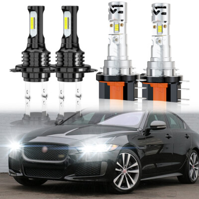 For Jaguar XE 2017-2019 4x LED Headlight Kit H15 High Beam H7 LOW Beam ...