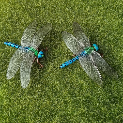 Flying Blue Dragonfly Lifelike Fairy Garden Terrarium Figurine Decor ...