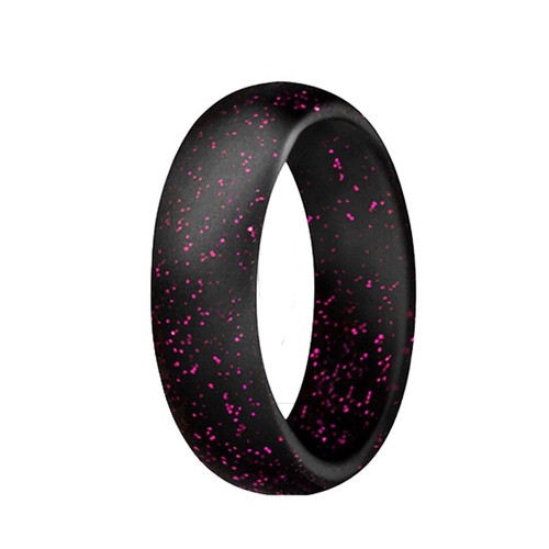 Women Glitter Silicone Rubber Finger Ring Band Wedding Rings Sport Gym ...