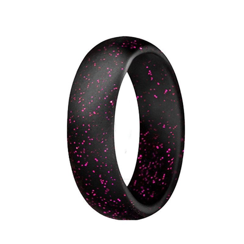 Women Glitter Silicone Rubber Finger Ring Band Wedding Rings Sport Gym ...