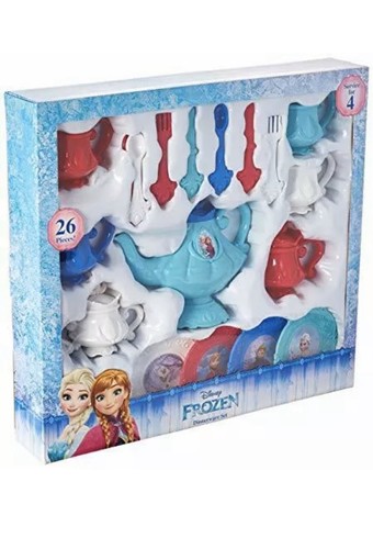 DISNEY FROZEN 26 PIECE TEA / DINNERWARE SET W SERVICE FOR 4. ELSA, ANNA ...