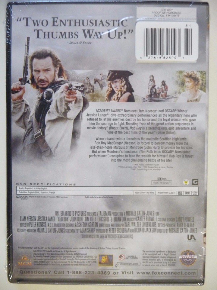 NEW/SEALED - Rob Roy (DVD, 1997) Liam Neeson 27616626097| eBay