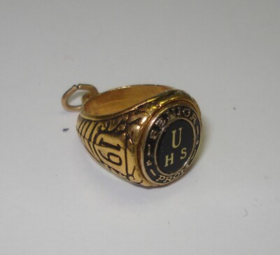 1968 UHS High School SENIOR PROM RING Charm Gold MINI RING | eBay
