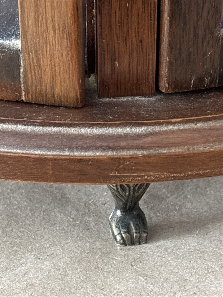 Price Wood Jewelry Cabinet Curved Glass Door Half Round Table Top ...