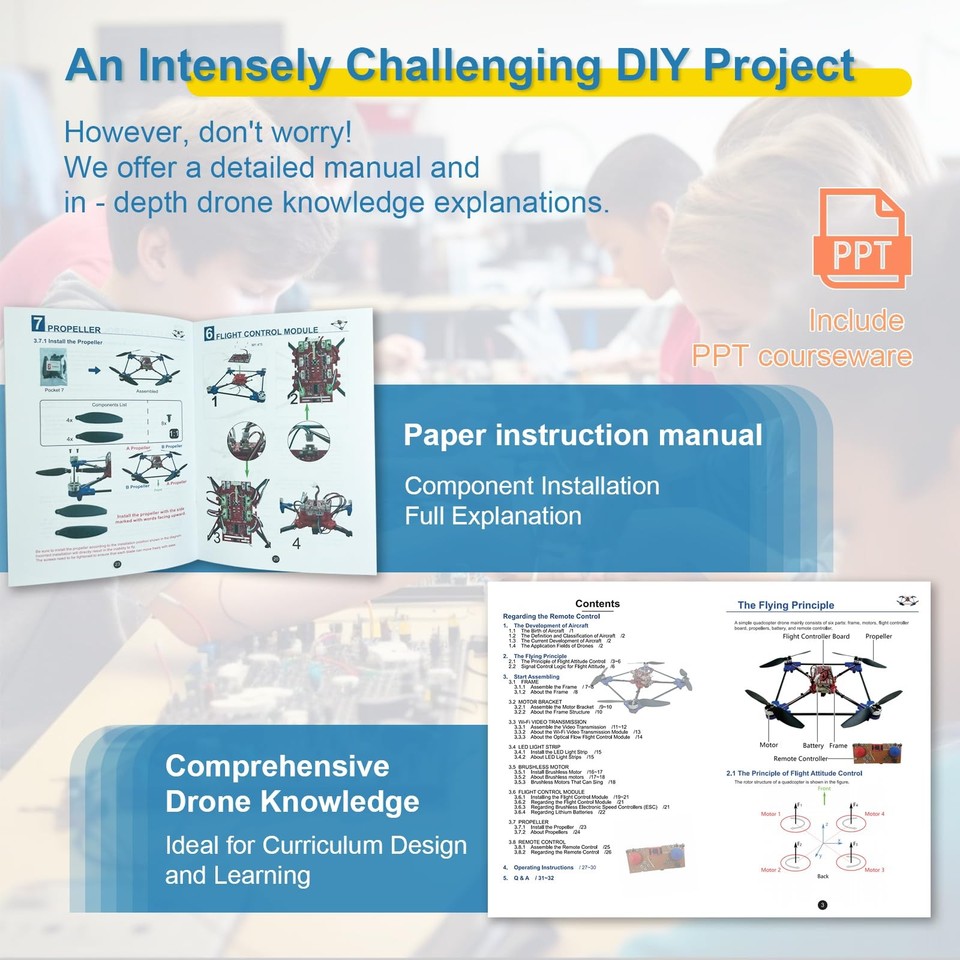 Quadrotor Drone DIY Kit: A Unique STEM Project with Brushless Motor ...