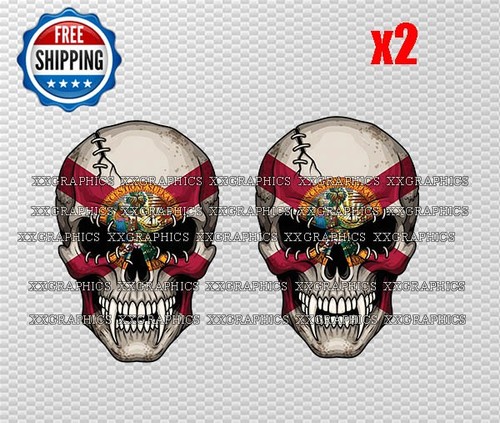 (2) Florida State Flag Skull Decal Sticker FL B | eBay