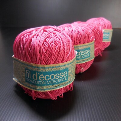 4 Spools of Scottish Yarn Crochet on Bed Doily Cotton WELCOMME PERNELLE ...