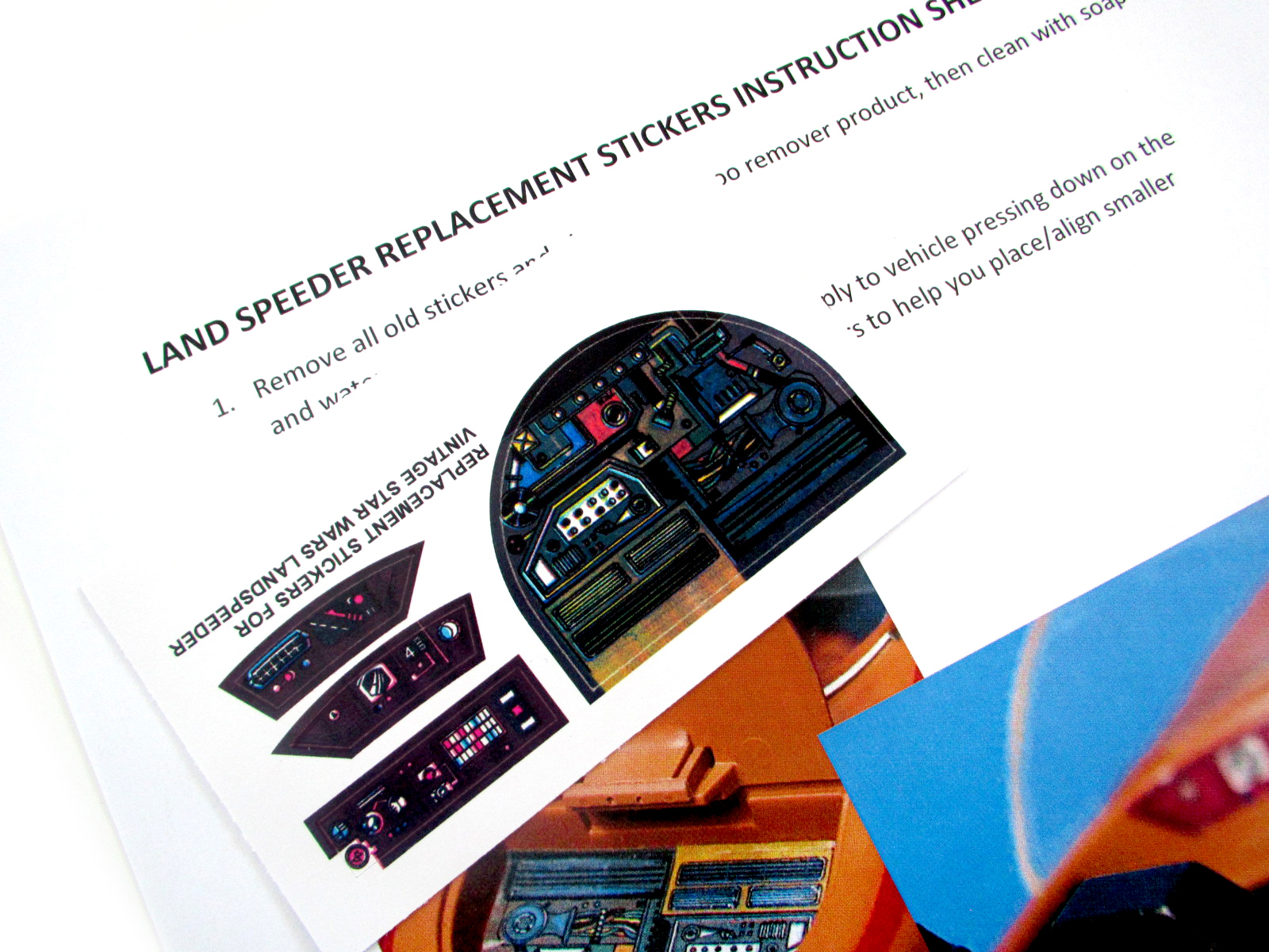 CUSTOM STICKERS for STAR WARS VINTAGE 1978 Kenner LAND SPEEDER ...