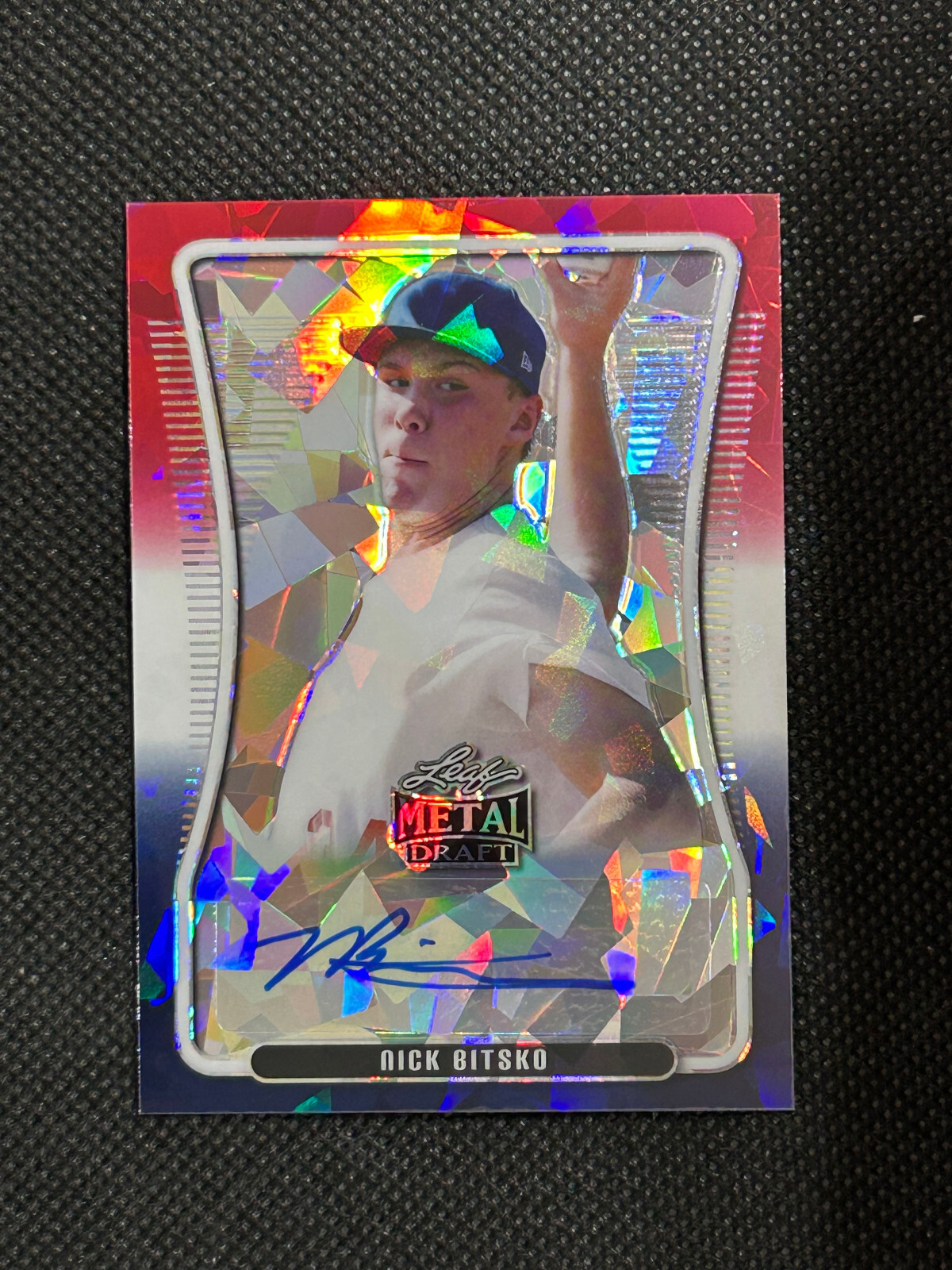 NICK BITSKO 2020 Leaf Metal Draft AUTO Red White Blue RWB Rookie Card 1 ...