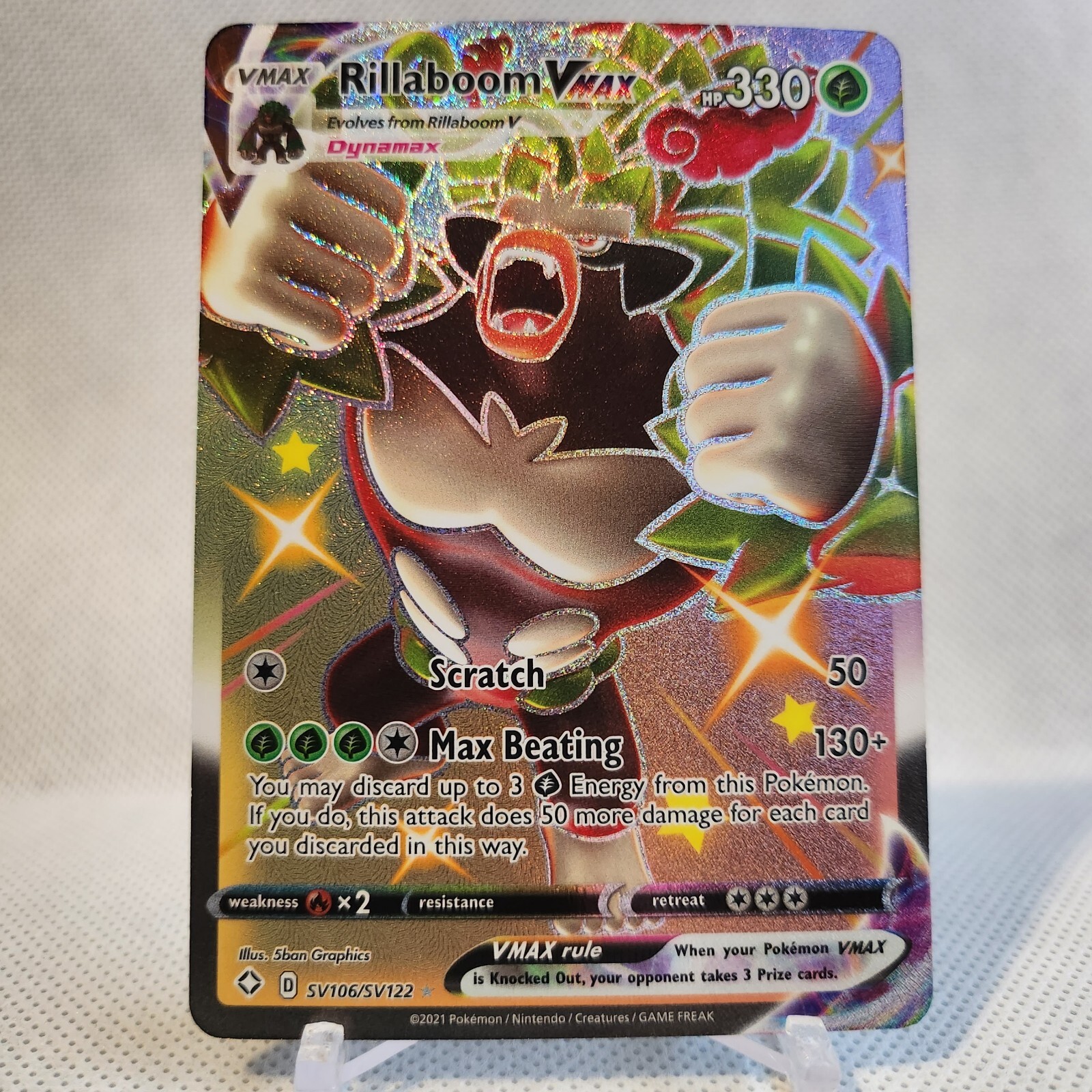 Rillaboom VMAX SV106/SV122 Shiny Shining Fates Ultra Rare Holo Near ...