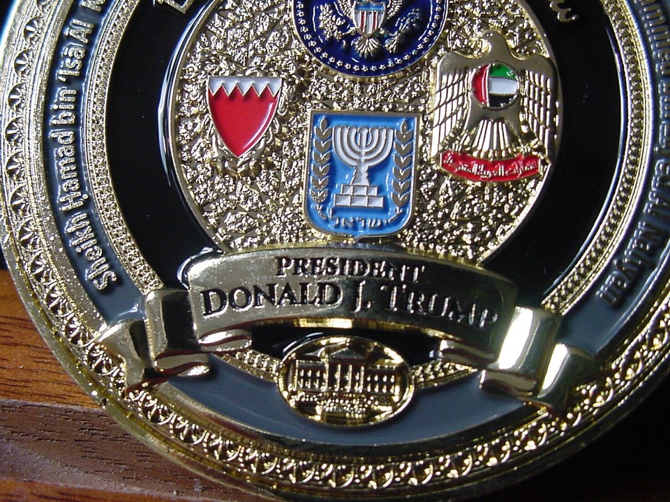 President Trump Abraham Accords Challenge Coin Israel UAE Bahrain 9/15 ...
