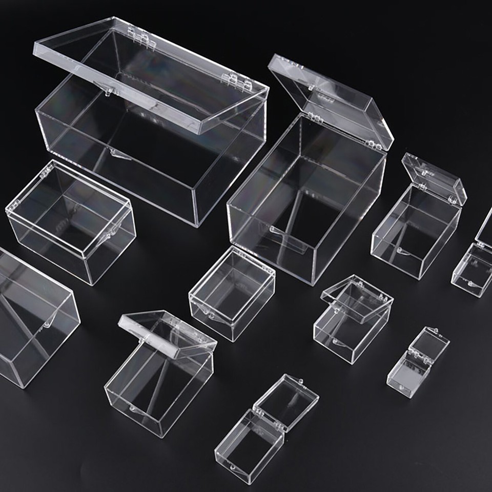 Mini Square Clear Plastic Small Box Jewelry Storage Container Beads ...
