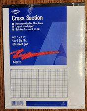 Alvin Cross Section Paper 1422-14 8x8 Grid Size 17x22 50 Sheet Pad for ...