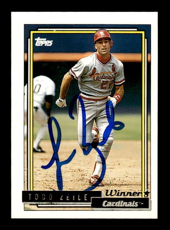 TODD ZEILE SIGNED 1992 TOPPS #275 ON-CARD AUTO -ST. LOUIS CARDINALS | eBay