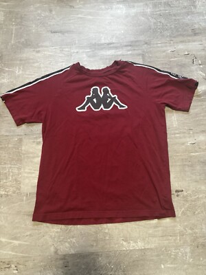 Kappa Men's Logo Tape Maroon T-Shirt XL Streetwear Fashion | eBay