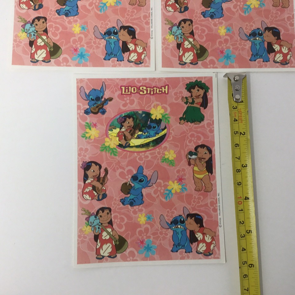 Hallmark Disney Lilo & Stitch Stickers New Out Of Package 3 Sheets Hula ...