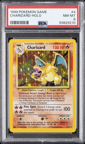 1999 POKEMON BASE SET UNLIMITED #4 CHARIZARD-HOLO PSA 8 | eBay