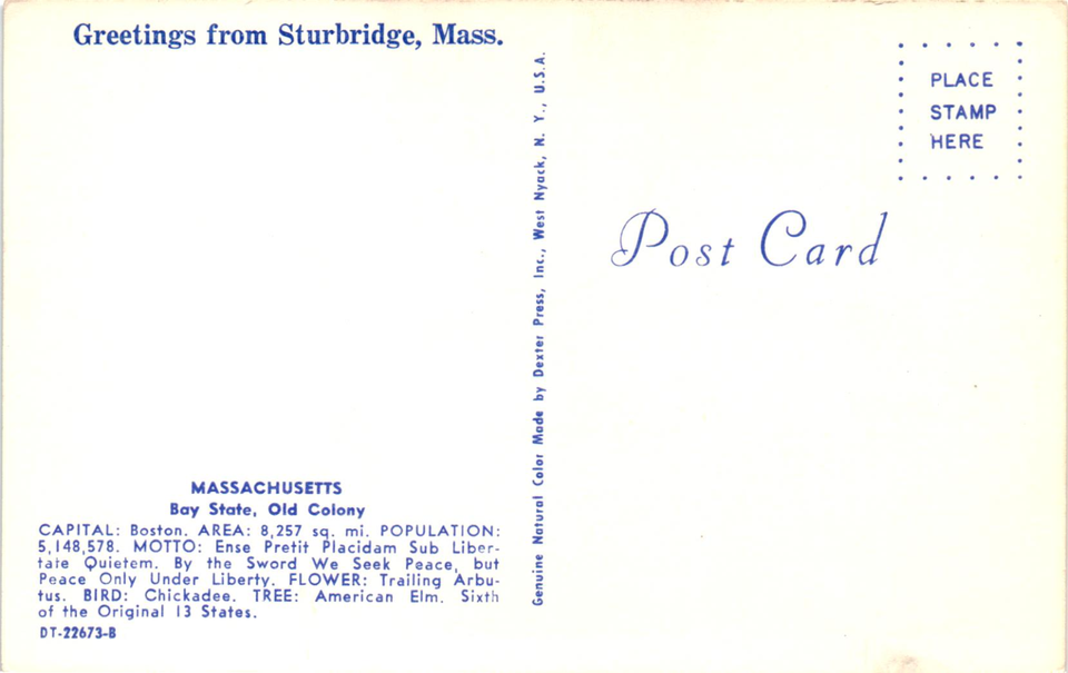 Block Letter Postcard Greetings from Sturbridge Massachusetts MA Chrome ...