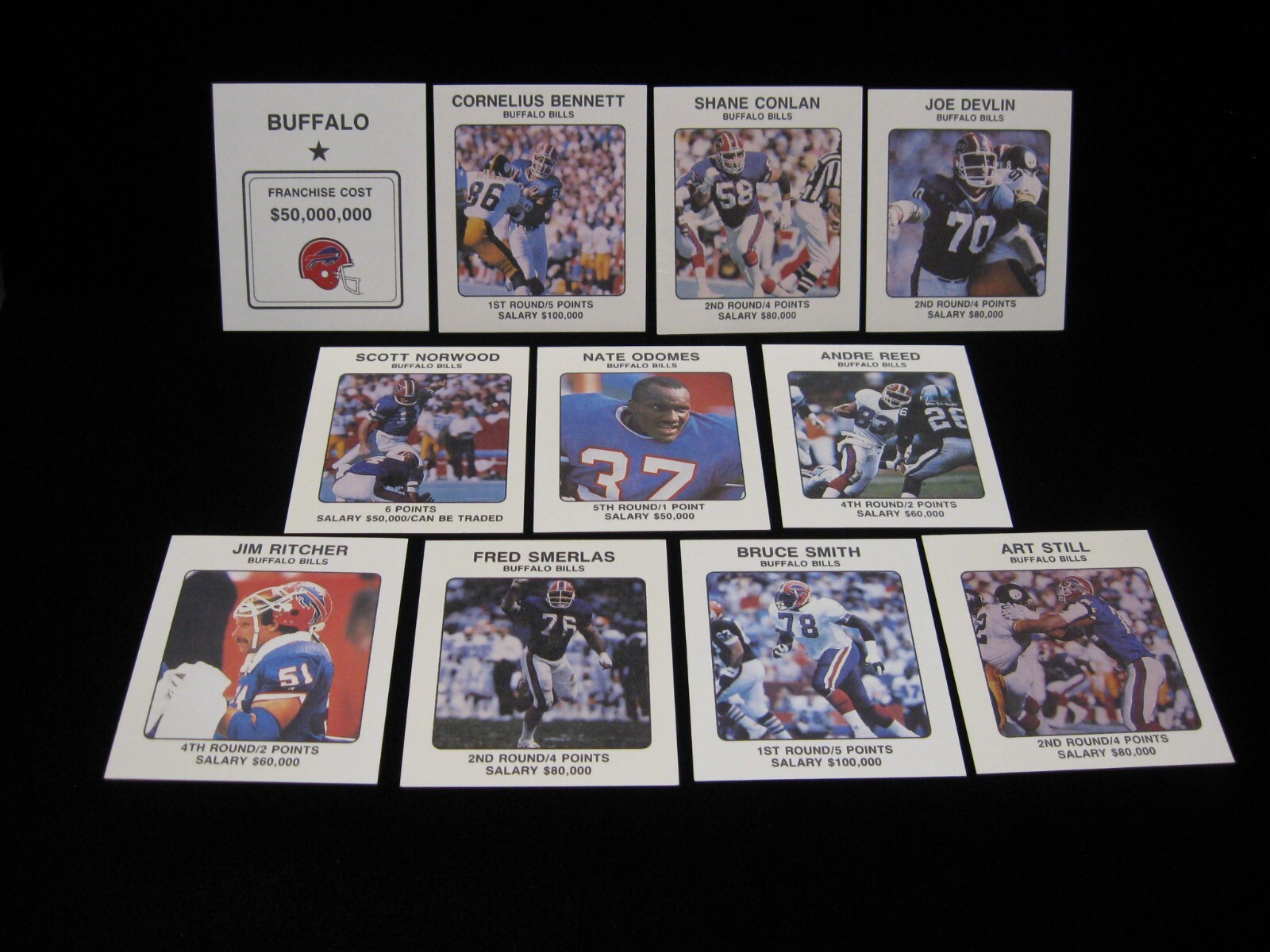1989 Buffalo Bills Team Set Franchise Game Cards 11ct | eBay