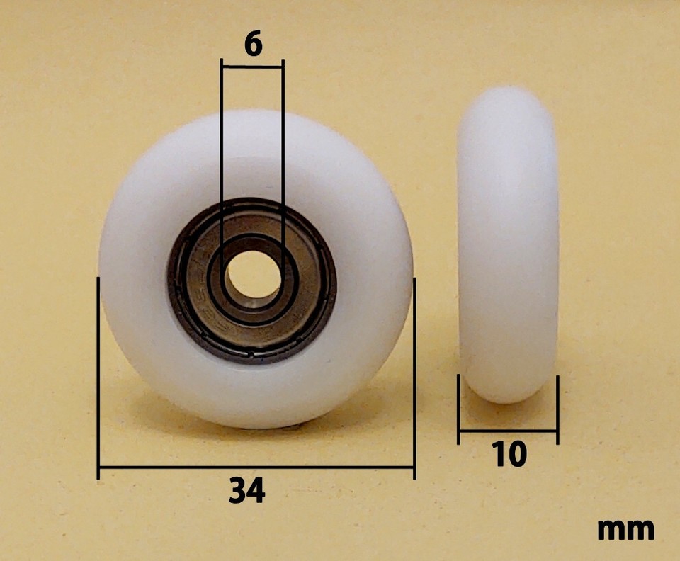 Rowing machine seat wheel, new. Nylon roller wheel with bearing ...