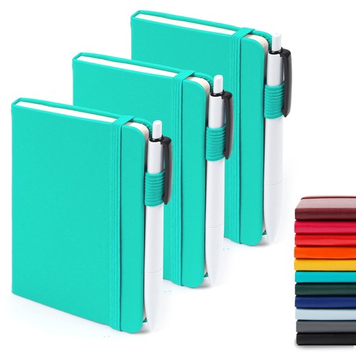 3 Pack Hardcover Pocket Notebook Mini Journals with 3 Pens for School ...