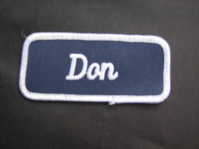 Name Don patch uniform personal name patch Iron on or Sew on | eBay