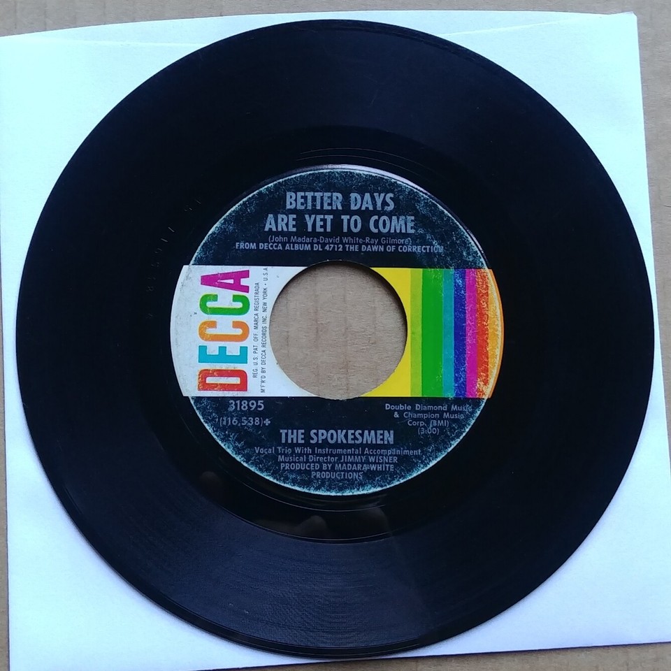 THE SPOKESMEN Michelle 45 7" GARAGE POP ROCK Record Vinyl 1966 Decca ...
