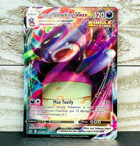 Galarian Slowking Vmax Full Art Rare 100/198 Chilling Reign Pokemon ...