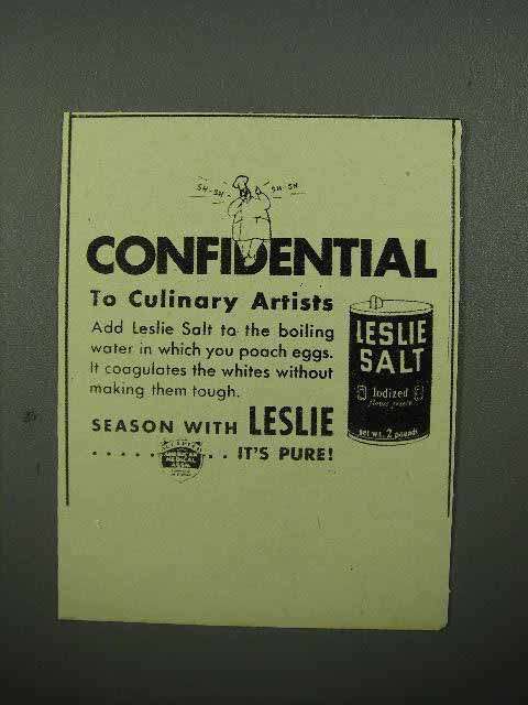 1939 Leslie Salt Ad - Confidential | eBay