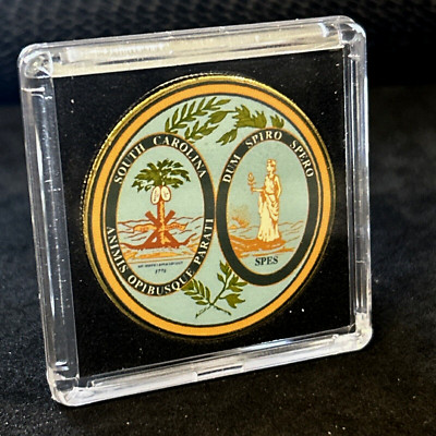 SOUTH CAROLINA (SC) State Seal Challenge Coin Colorized USA INCLUDES ...