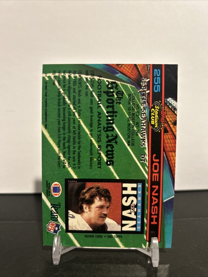 1991 Stadium Club Football Joe Nash Seattle Seahawks #255 | eBay