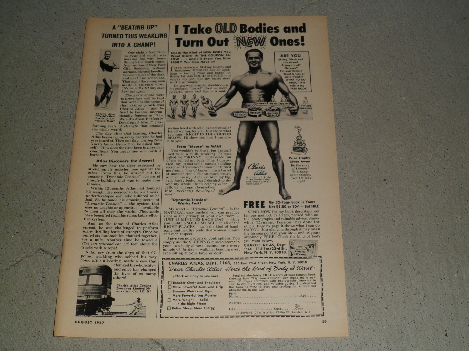 VARIOUS VINTAGE CHARLES ATLAS AD / ARTICLES - HUGE VARIETY!!! | eBay