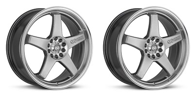 (2X) Enkei EV5 Wheels [17x7 / 4x100/108 / ET:45 / CB:72.6] Hyper Black ...