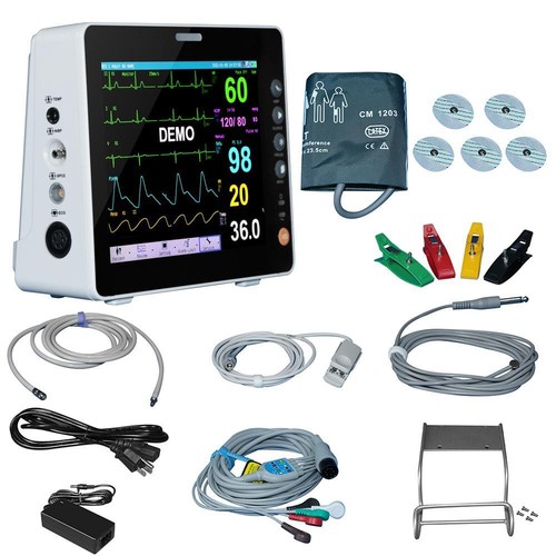 Portable Multi-Parameter Patient Monitor - Track ECG NIBP RESP TEMP ...