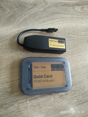 RARE Psion Dacom GOLD CARD PCMCIA V34 full duplex FAX modem + D ...