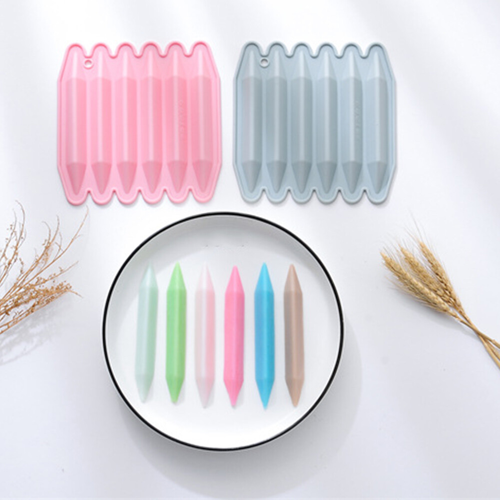 2pcs Crayon Mold Double Tipped 6 Cavity Reusable Easy Release Soft ...