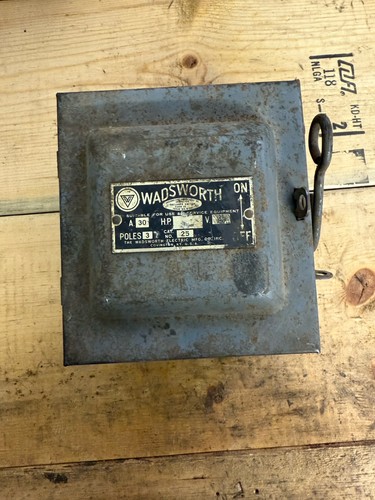 Vintage Wadsworth Fuse Breaker Box Disconnect 30 Amp N25 3 Poles | eBay