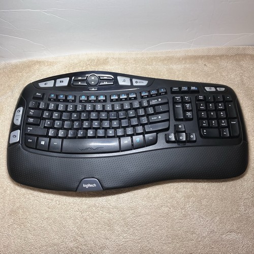 Logitech K350 Wave Keyboard Ergonomic w/ USB Dongle, Tested | eBay