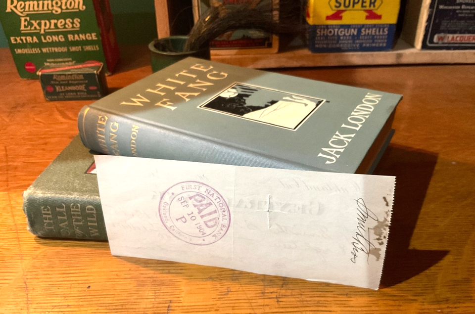 Jack London ~ CANCELLED CHECK 1904 white fang/call of the wild first ...