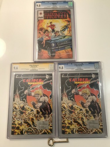 Caliber Presents #1 x's 2 & Harbinger #1 CGC 9.8 Signed 1st Crow ...