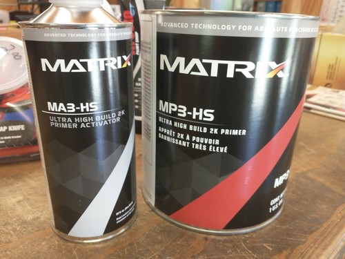 Matrix MP3-HS Ultra High Build 2K Urethane Primer Grey Gallon Kit/ P50 ...