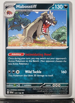 Mabosstiff 137/198 - NM / M - Scarlet Violet Pokemon Card - $2 Combined ...