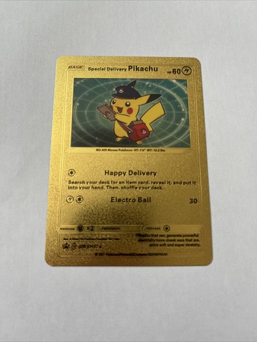 Special delivery Pikachu Gold Pokémon Card Great Condition | eBay