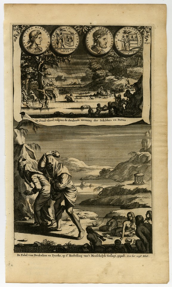 Antique Print-ARK OF NOAH-DELUGE-DEUCALION-PYRRHA-GREEK MYTHOLOGY ...