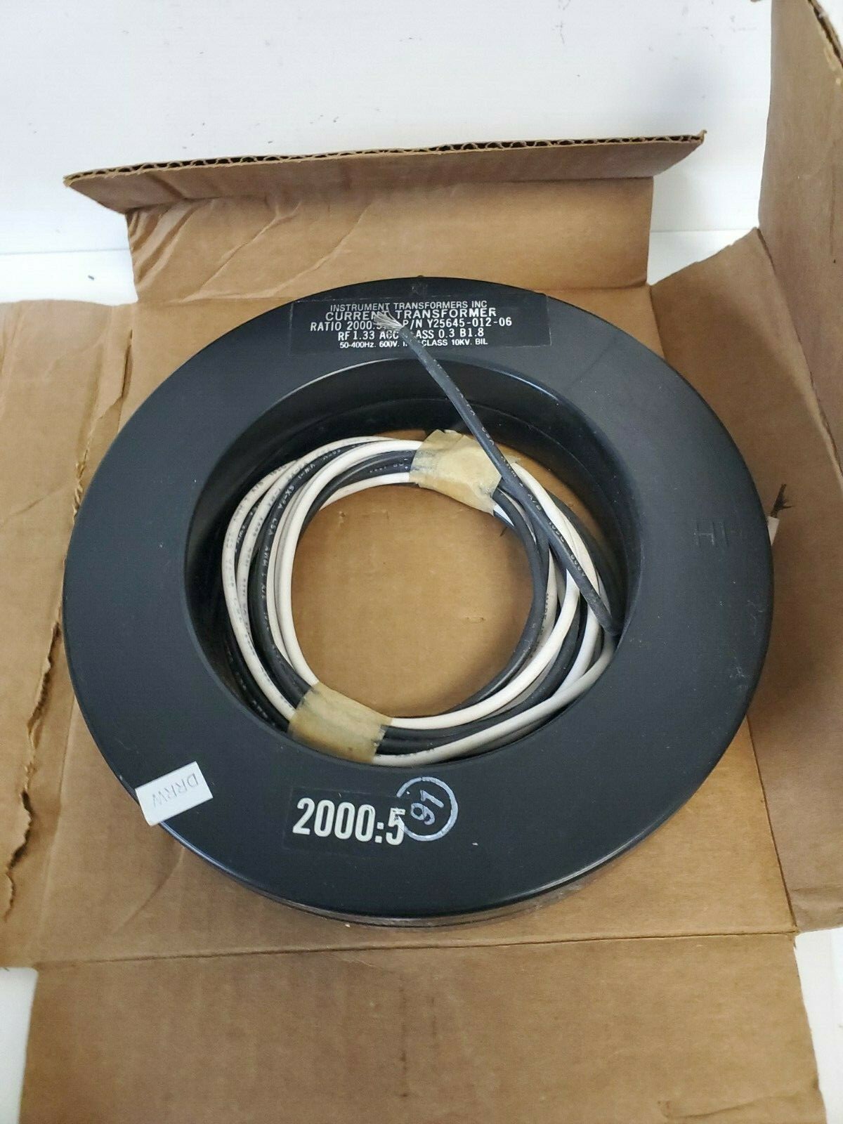 NOS! INSTRUMENTS TRANSFORMERS 2000:5A CURRENT TRANSFORMER Y25645-012-06 ...