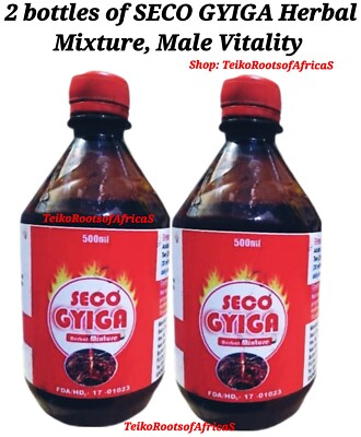 Seco Gyiga Herbal Mixture for Male Vitality (MEN ONLY) - 500ml × 2 ...