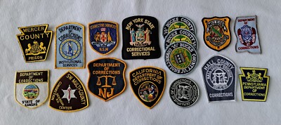 VINTAGE LOT OF 16 DEPARTMENT of CORRECTIONS COLLECTIBLE PATCHES CLEAN ...