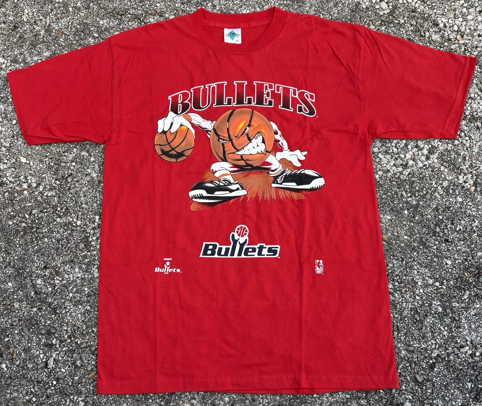 Vintage 90s Washington Bullets Basketball Caricature Size XL Tour Champ ...