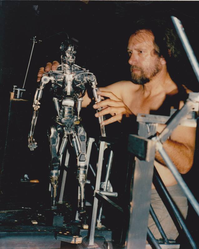 8 x 10 color photo of the TERMINATOR skeleton model with animator from ...